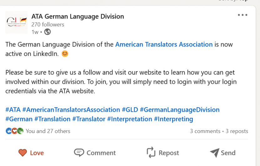 The GLD is now on LinkedIn! - ATA German Language Division